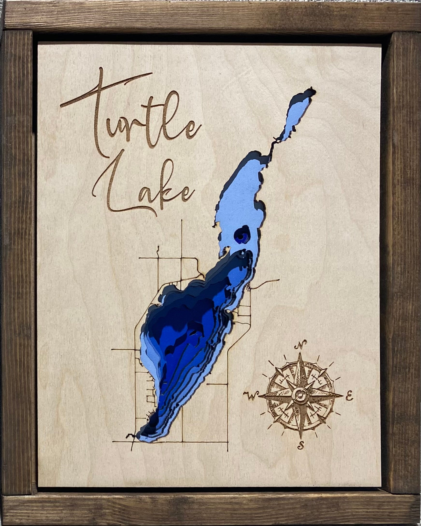 Turtle Lake , Saskatchewan 3D wood map (10x13”) – Northern maps