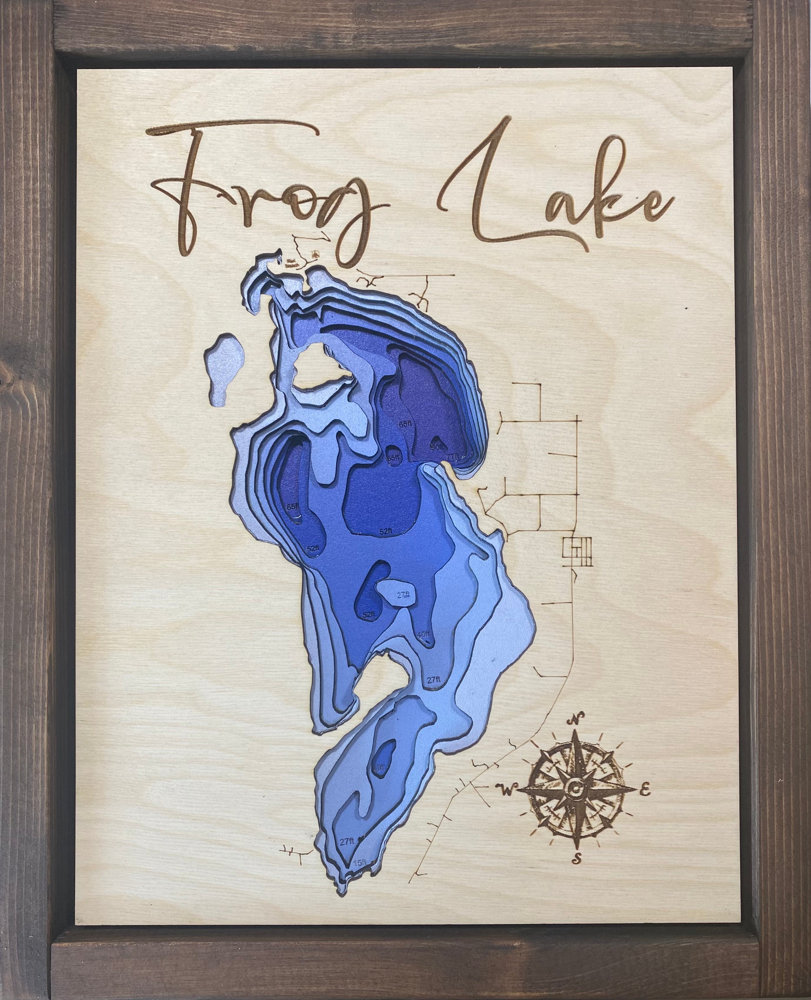 Frog Lake, Alberta 3D Wood Map (10x13”) – Northern maps